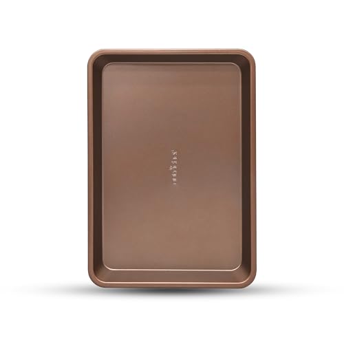 NutriChef 13-inch Golden Cookie Sheet Baking Tray, Non-Stick Coated ...