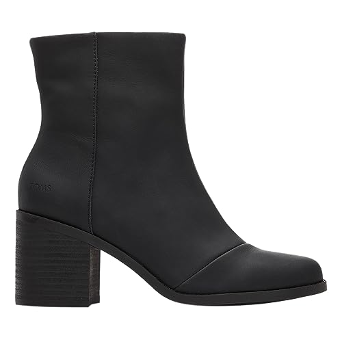 TOMS Women's Casual Mid Calf Boot, Black Black Leather, 9 | Amazon ...
