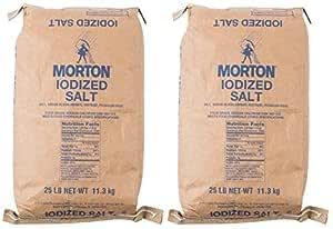 Amazon.com : Morton Iodized All Purpose Salt, 25lb - Pack of 2 Bulk ...