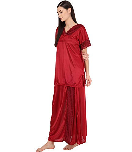 Buy Sephani Women's Satin Top and Lungi Night Suit Set - STN-999 at ...