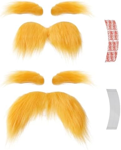 Amazon.com: woxafo 2 PCS Yellow Mustache and Eyebrows with Spare Tape ...