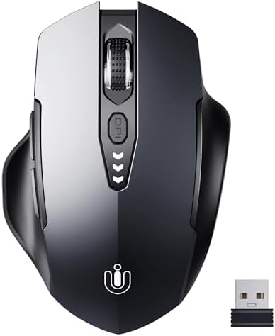 Amazon.com: Wireless Mouse,Upgraded 2.4GHz Rechargeable (Battery Level ...
