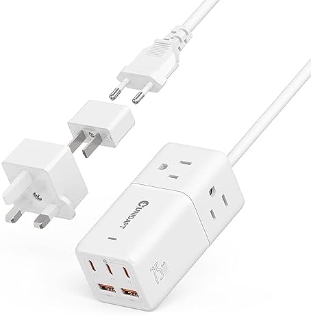 Amazon.com: European Travel Plug Adapter, US to UK Europe Power Strip ...