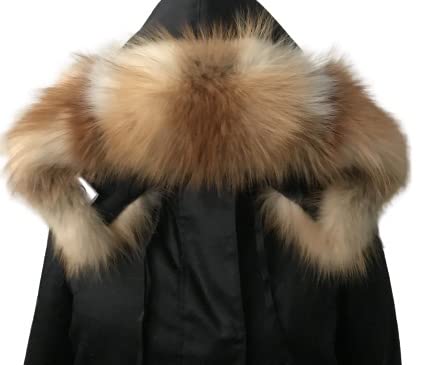 Amazon.com: Soft Fur Fox Collar for Coat Parka or Hood Real Fox Fur 75 ...