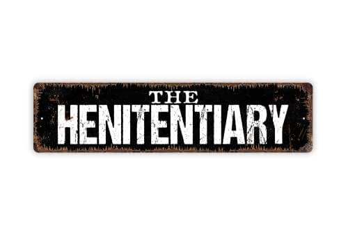 Amazon.com: Distressed Black The Henitentiary Chicken Hen Coop Metal ...