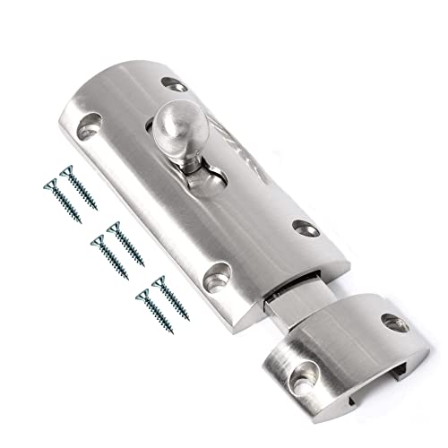 TERF 100mm Brushed Nickel Modern Door Bolt Latch 100mm [4”] Surface ...