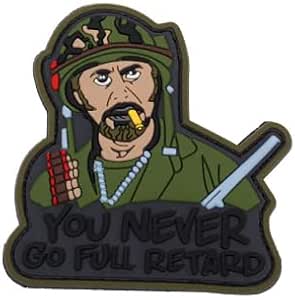 Amazon.com: Zeedby You Never Go Full Retard PVC Patch Armband Badge Military Decorative Sewing ...