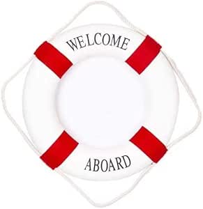 Amazon.com : Life Preserver Ring 20.5 in,Pool Life Ring with RopeTape ...