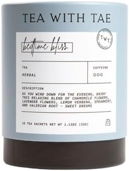 Amazon.com : Tea with Tae - BEDTIME BLISS 16 Sachets - All-Natural ...