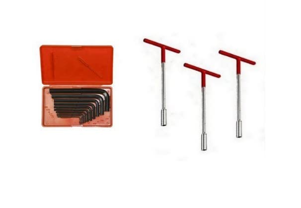 Exotic Arcade 9 Pieces Full Hex Allen Key Kit with T Spanner Set (Pack ...