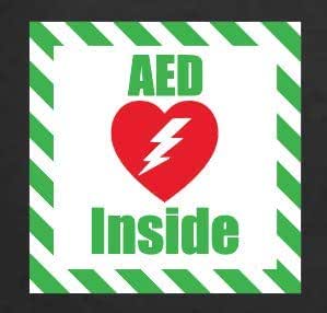 Safety Pack - AED Inside - pack of 4 decals sticker safety bumper ...
