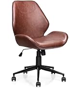 Amazon.com: COSTWAY Executive Office Chair, Ergonomic PU Leather Desk ...