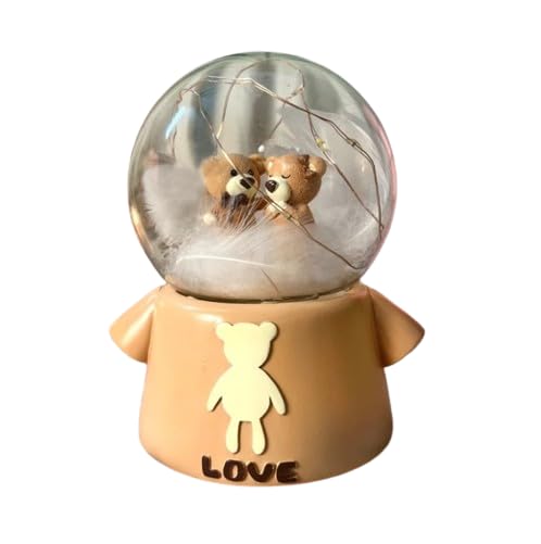 Snow Couple Globe Dome Showpiece with Colorful Lights and Music for ...