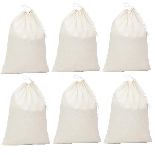 WUD 6Pc Muslin Cheese Cloth Bag for Kitchen, Unbleached Reusable Cotton ...