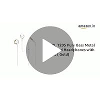 JBL T205 by Harman Pure Bass Metal Earbud Headphones with Mic (Gold ...