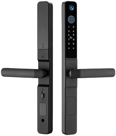 Ruveno Slim Smart Fingerprint Door Lock with Handles, Keyless Entry ...