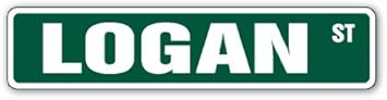 Amazon.com: Logan Street Sign Childrens Name Room Sign | Indoor/Outdoor ...