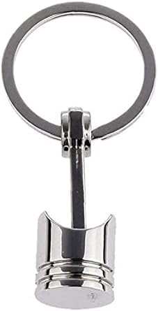 Amazon.com: Pxiryanlow Silver Piston Keychain Metal Auto Part Engine ...
