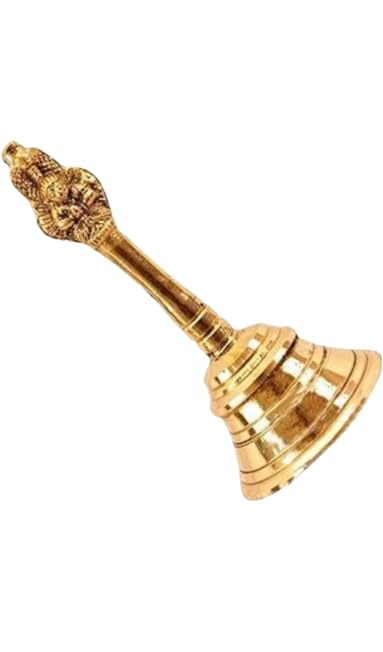Traditional Brass Pooja Bell for Mandir Use Pure Sound, Handcrafted ...