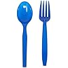 Amazon.com: Blue Spoon and Fork Set (50 Each) - Blue Tableware for ...