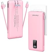 Amazon.com: Portable Charger with Built in Cables, Portable Charger ...