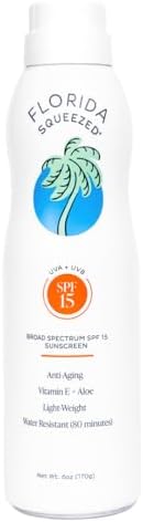 Amazon.com: Florida Squeezed SPF 15 Sunscreen Water Resistant Spray|6oz ...