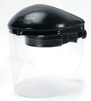 Sellstrom 33200 Series Black Fiberglass Crown High Heat Faceshield with ...