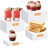 YumSur 4PCS Buffet Risers, White Acrylic Food Riser Cupcake Stand ...