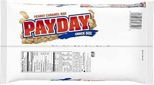 Amazon.com : PayDay Snack Size Candy Bars 11.6oz Bag (approx 16 pcs), 2 ...