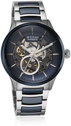 Buy Titan Ceramic Fusion Automatic Blue Dial Silver Dual-Toned ...