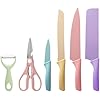 Amazon.com: TJ POP Colorful Kitchen Knife Set 6 PCS, Colored Knives Set ...