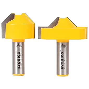 Yonico Joinery Router Bit Set 2 Bit Rabbet Miter 1/2-Inch Shank 15233 ...