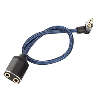 Amazon.com: Audio Splitter Cable Gold Plated 90 Degree Right Angle 3.5mm Male to 2 Female Jack ...