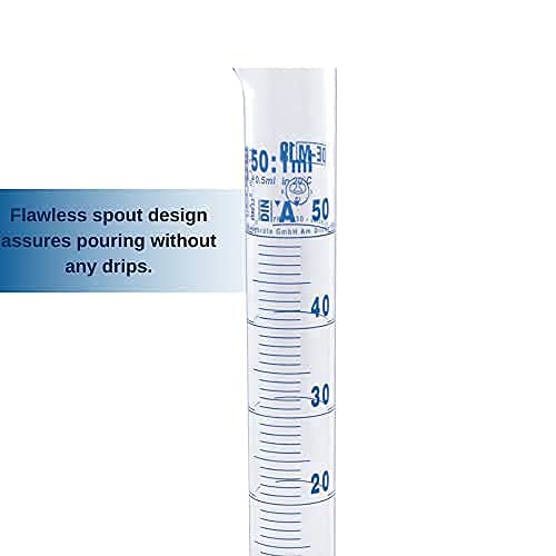 ISOLAB – Measuring Cylinder 50ml – Class A – Tall Form – Borosilicate 3 ...