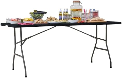Neo Folding Table Portable Fold Up Tables Camping Garden Party BBQ Dinner Buffet Picnic (6 Foot ...