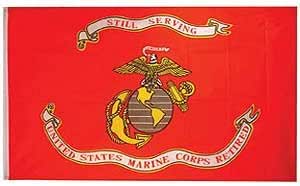 Amazon.com : Flag USMC Marine Corps Retired Poly 3ft X 5ft : Outdoor ...