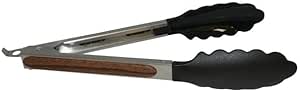 Amazon.com: 9" Stainless Steel Tong With Woodlook Handle, HAND WASH ...