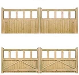 MD Carpentry Wooden Garden Driveway Gates, 6ft (180cm) High, Double ...