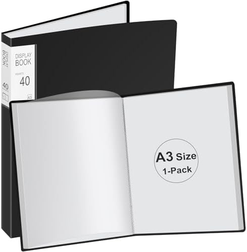 A3 Display Book Folder 40 Pockets Presentation with Clear Plastic ...