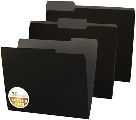 Amazon.com : 36 Packs Colored File Folders,Black File Folders Letter ...