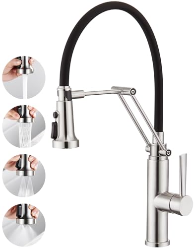 CREA Single Lever Folding Kitchen Tap, Kitchen Sink Tap with 4 ...