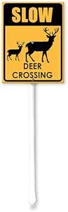 Amazon.com : Soliyoahee Caution Safety Sign Slow Deer Crossing Sign ...