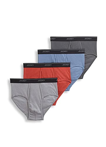 Jockey Men's Underwear Staycool Brief - 4 Pack, Steel Grey/End on End ...