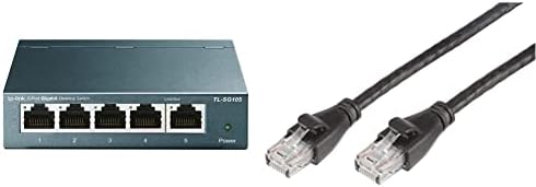 Amazon.com: TP-Link 5 Port Gigabit Ethernet Switch (TL-SG105) and Cat 6 ...