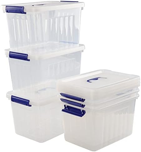 Eudokky 6-pack 10 Liter Plastic Storage Boxes, Clear Box Containers ...