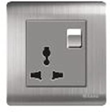 Danube Home Milano 16A Universal Switched Socket | Metal Plate Brushed ...