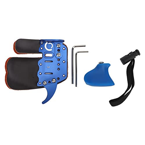 Archery Finger Tab, Aluminum Plate Archery Finger Tab, Rustic Leather ...