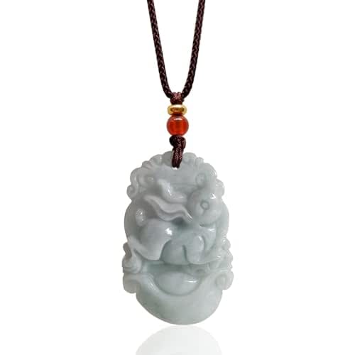 Amazon.com: Rabbit jade pendant necklace Lunar Year of the Rabbit ...