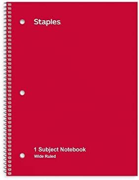 Amazon.com : Staples 132714 1-Subject Notebook 8-Inch x 10.5-Inch Wide ...