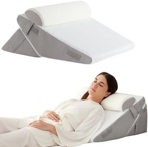 Amazon.com: Wedge Pillow for Sleeping, Orthopedic Bed Wedge Pillow Set ...